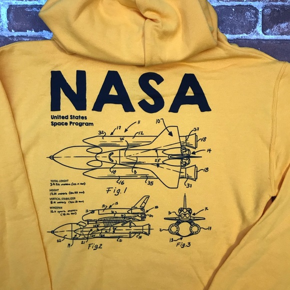Shirts | Nasa Mens Yellow Hoodie | Poshmark